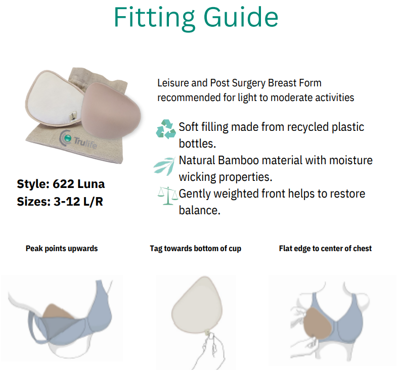 Trulife 622/623 Luna Leisure/Post Surgical Form - Mastectomy Shop