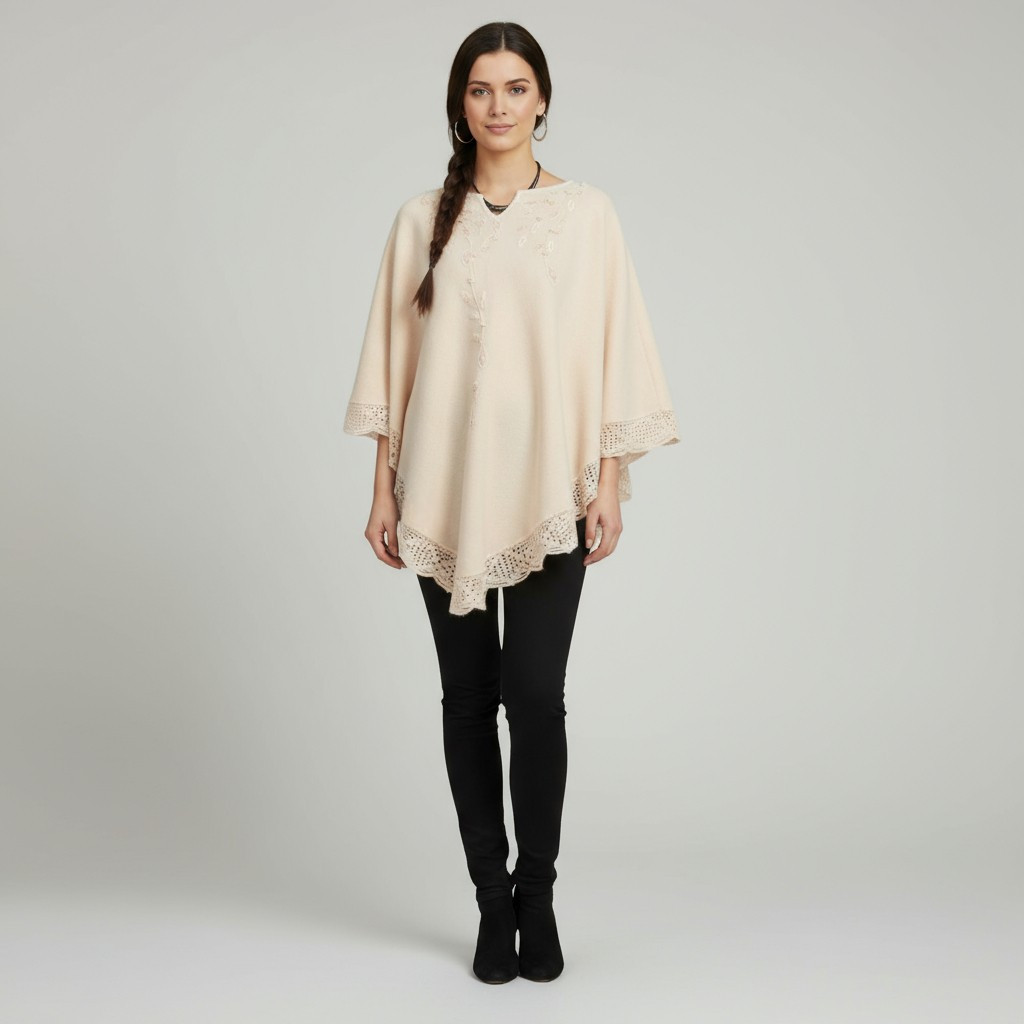 Crocheted Mesh Poncho