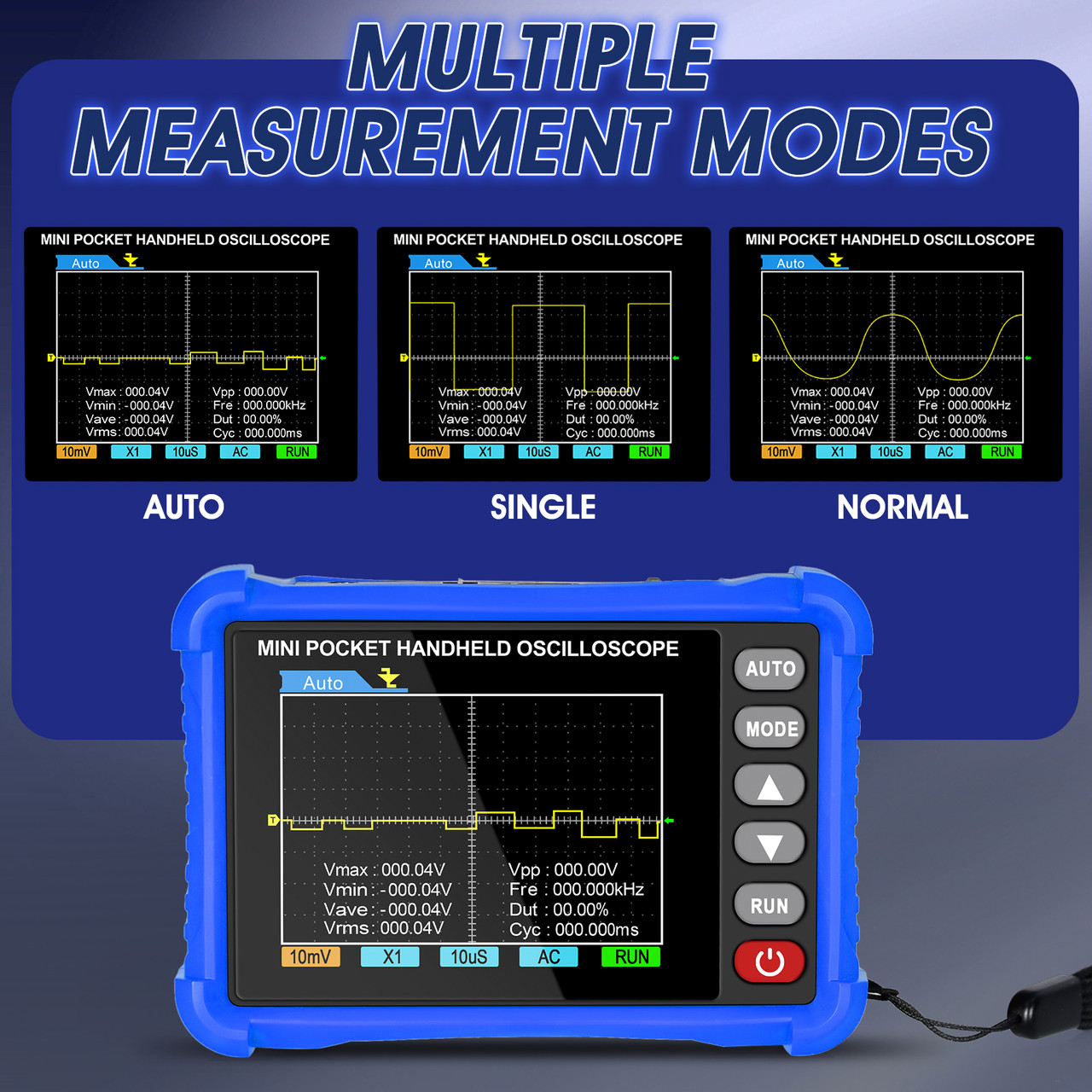 Oscilloscope 500 KHz échantillonnage Oscilloscope Portable AP-500K ...