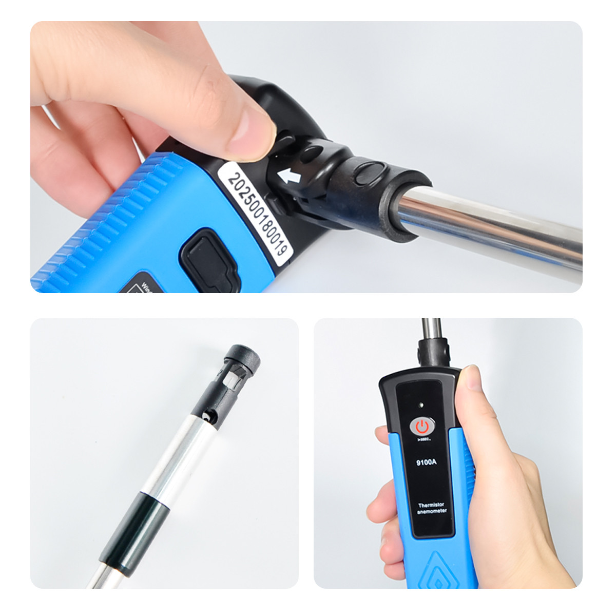 HP-9100A Wireless Bluetooth Thermal Anemometer Extendable Multi-Angle ...