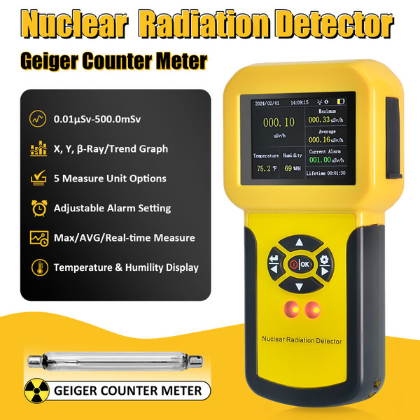 HOLDPEAK HP-886A Radiation Dosimeter Beta Gamma X-ray Detection Meter ...