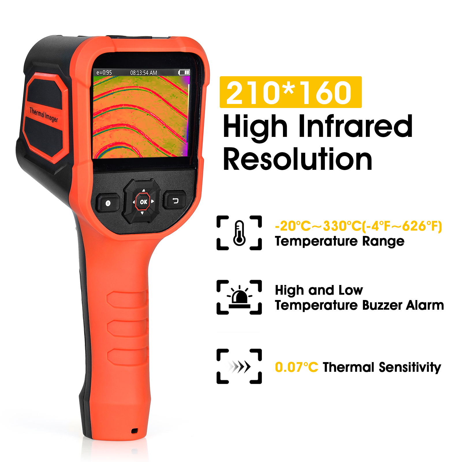 HOLDPEAK HP-T4-TI003-R Thermal Imaging Camera 210*160 IR Resolution 3.5" LCD Screen - HoldPeak ...