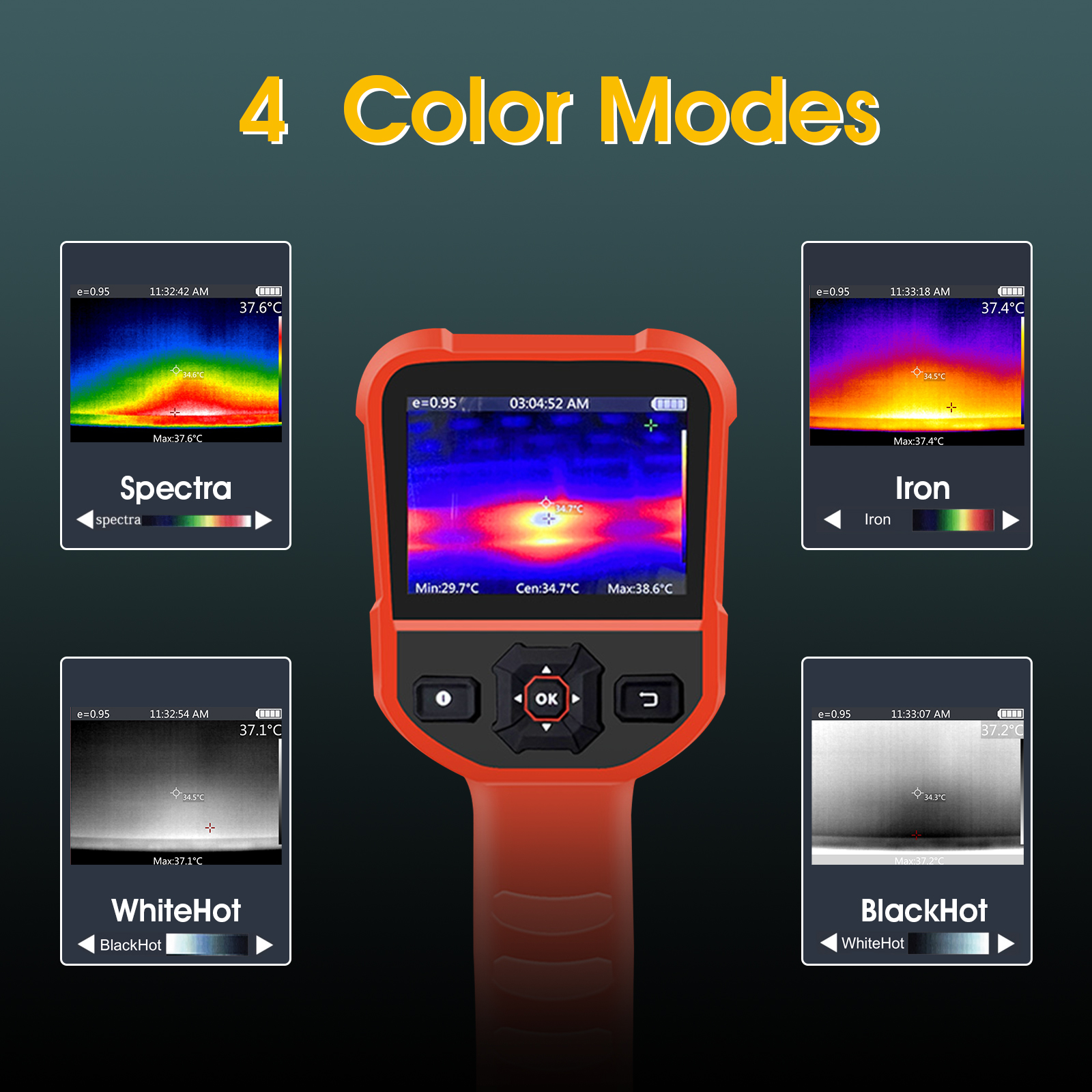 HOLDPEAK HP-T4-TI003-R Thermal Imaging Camera 210*160 IR Resolution 3.5 ...