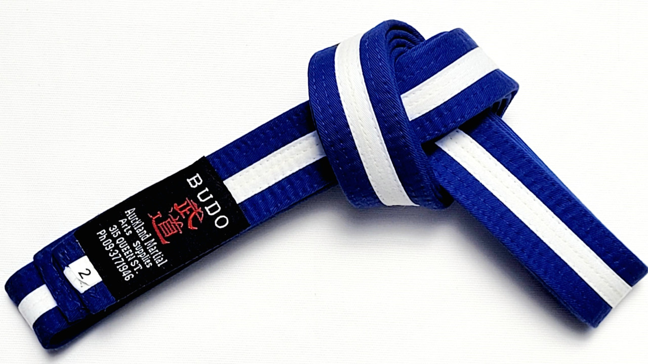 BLUE BELT WITH A WHITE STRIPE