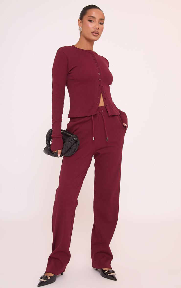Long Sleeve Button Front Top And Wide Leg Trousers Co-Ord Set In ...