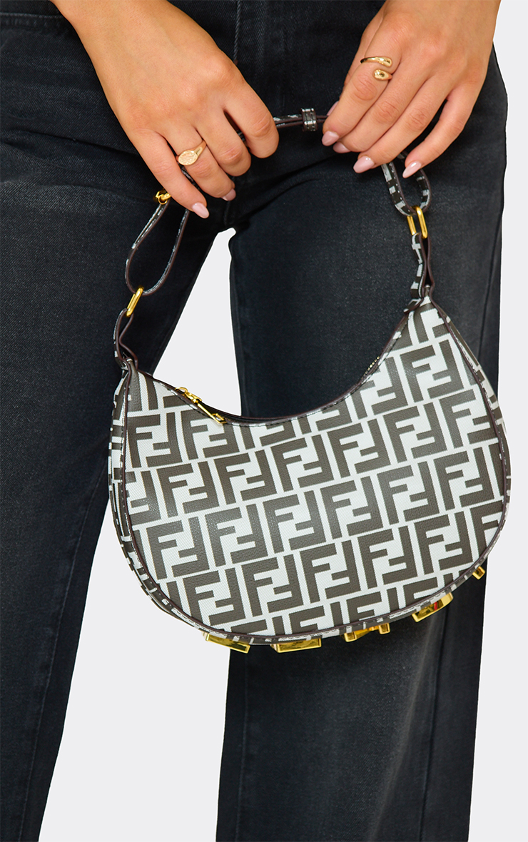 Electro Logo Detail Shaped Shoulder Bag In Black Denim | EGO UK | EGO