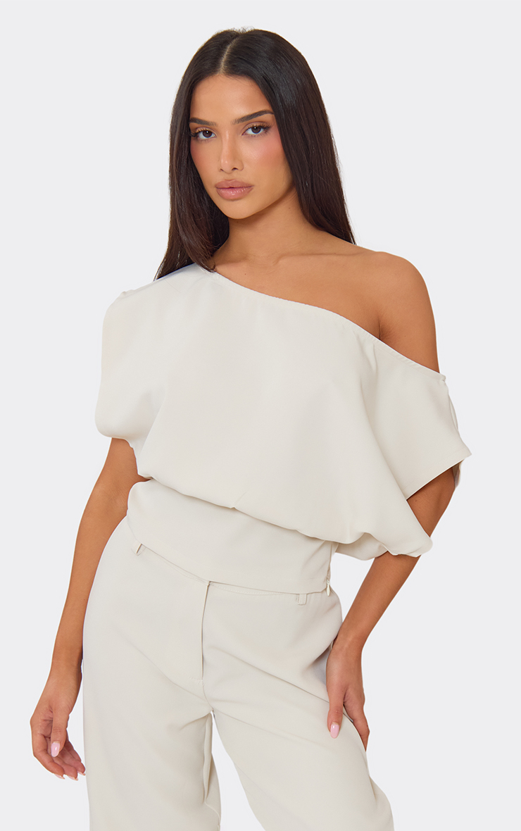 Short Sleeve Off The Shoulder Slouchy Top In Ivory | EGO US | EGO