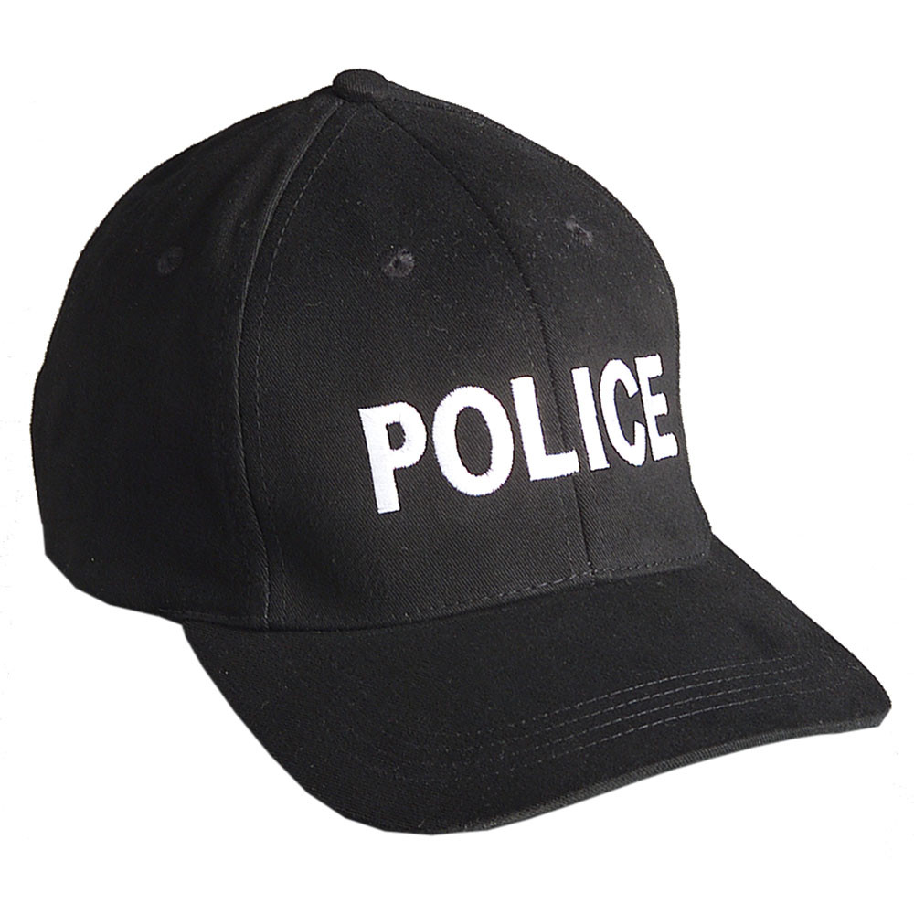 Hero's Pride Baseball Cap "POLICE" - Black w/White Embroidery ...
