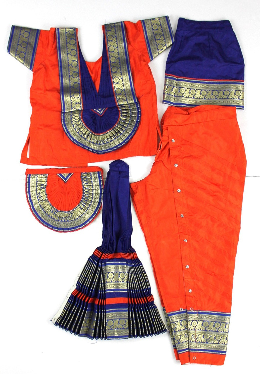 Bharatanatyam costume readymade art silk OrgPnk36