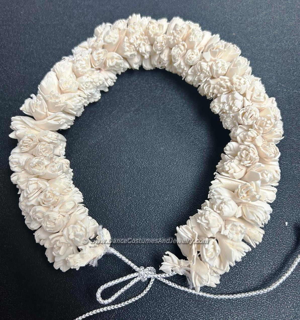 White cellulose flower string for Indian classical dance
