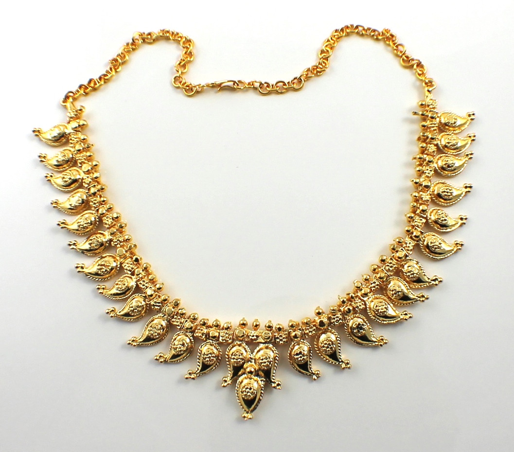 Manga mala plain Golden choker mango necklace
