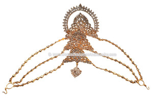 Stone jewelry 3 step crown or kireedam,dance jewelry, dance costumes