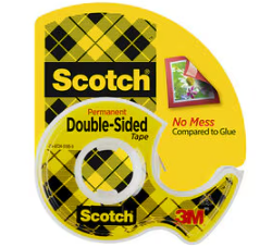Scotch® Double Sided Tape 136, 1/2 in x 250 in
