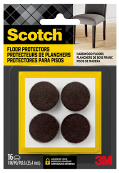 Scotch™ Round Felt Pads SP821-NA, Brown, 1 in