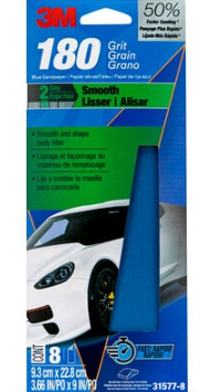 3M™ Blue Sandpaper 31577-8, 3 2/3 in X 9 in, 180 G