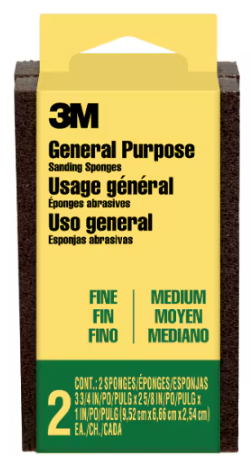 3M™ General Purpose Sanding Sponge, 2-Pack CP-2P-ESF, Block, 3 3/4 in x ...