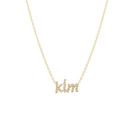 Diamond Name Necklace 14K Gold