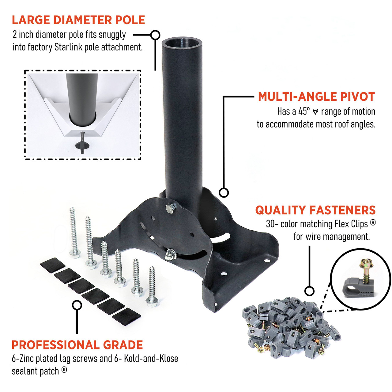 Starlink Mini Heavy Duty Pivot mount Kit