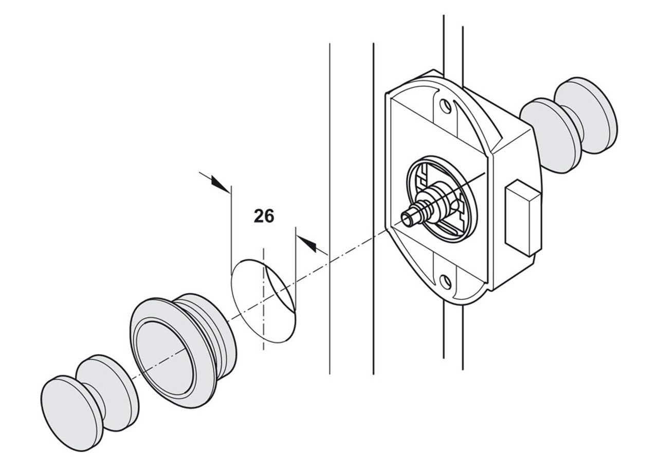 Hafele Push Button Knob for Cabinet Lock