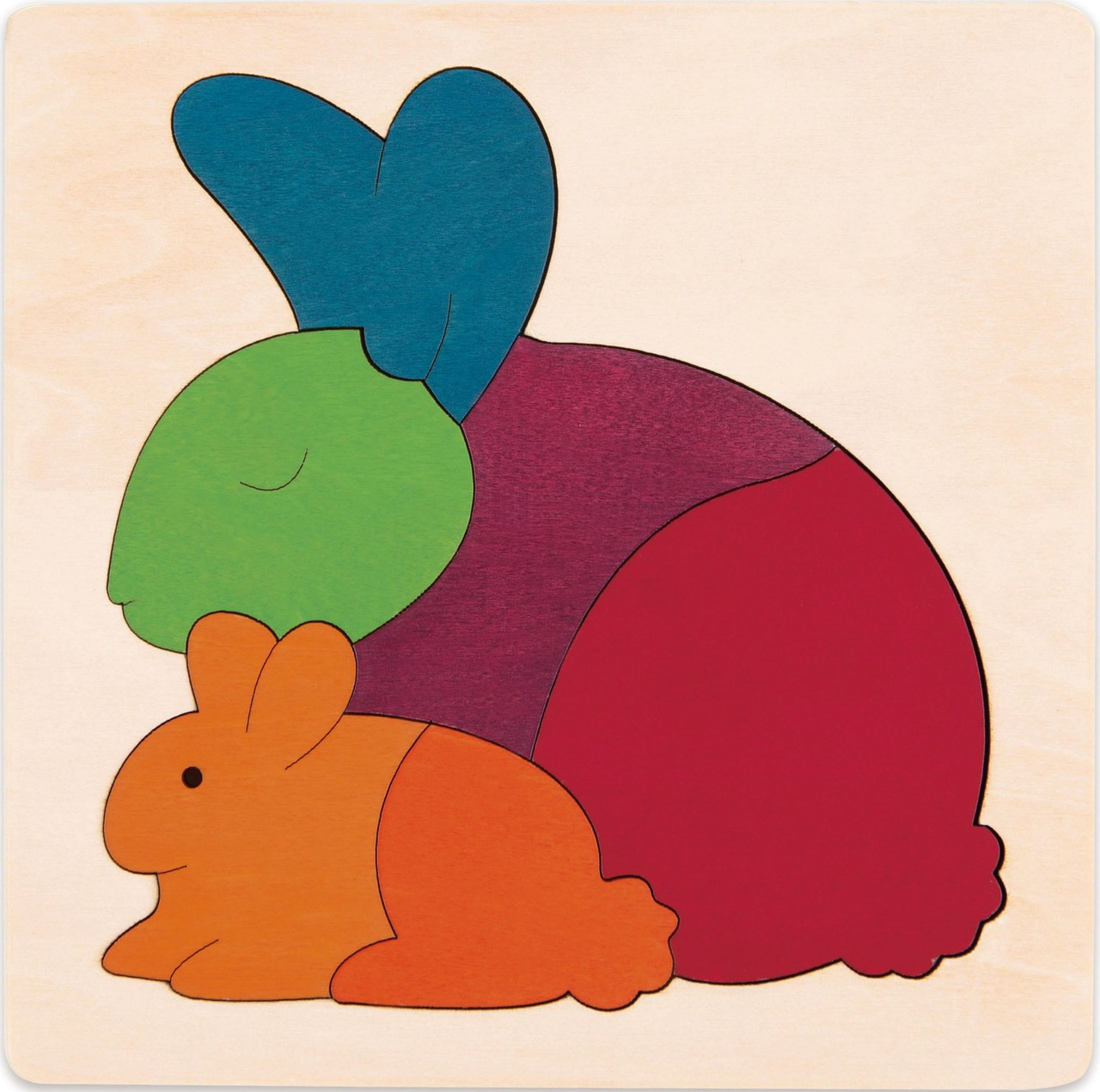 George Luck Rainbow Rabbit Puzzle| Layered Wooden Toddler Puzzles