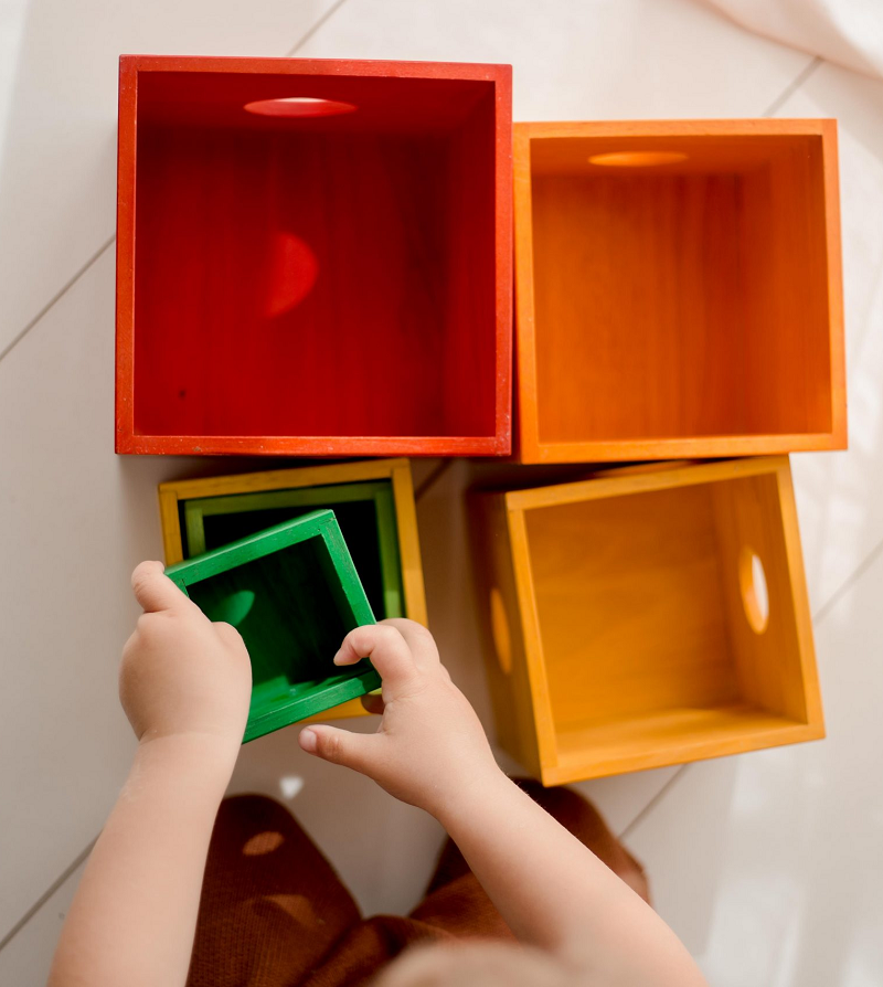 Qtoys Rainbow Wooden Nesting Boxes | Save $20! Fast Dispatch