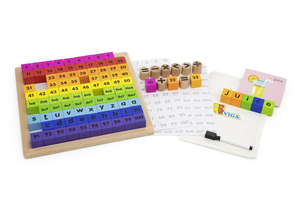 Viga Wooden Alphabet and Math Board - Express Australia Shipping!