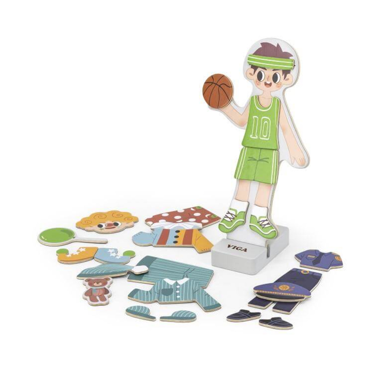 Viga Wooden Magnetic Dress Up Boy