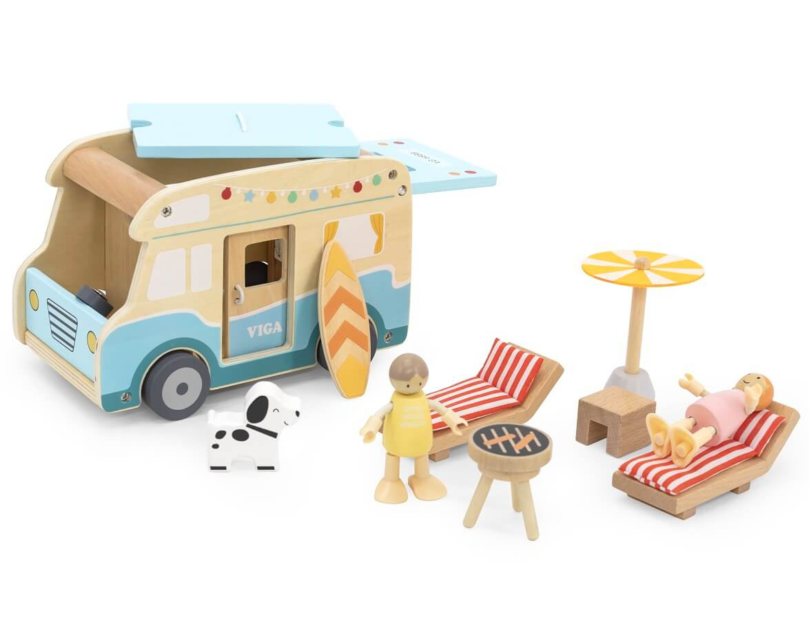 Viga Wooden Camper Van Toy on Sale! Express Shipping