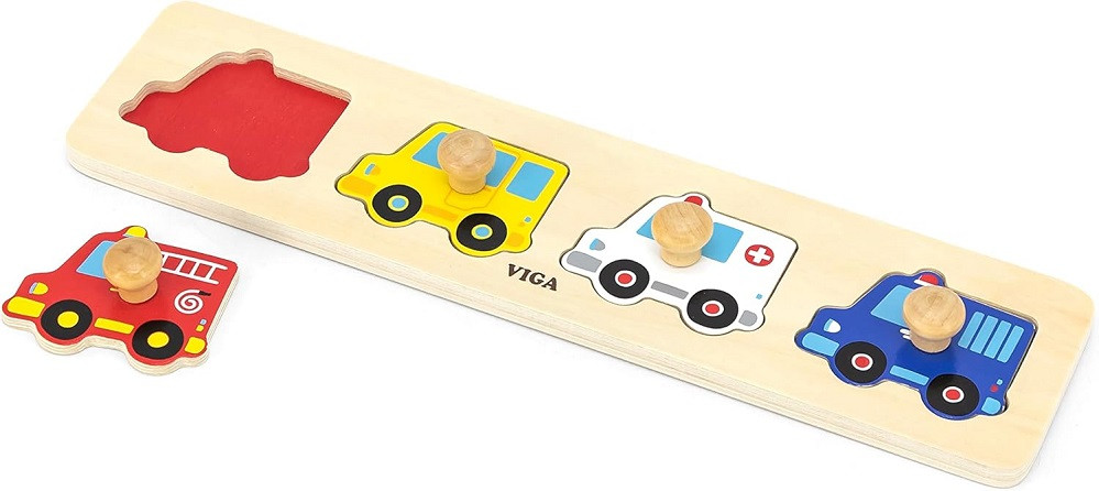 Viga Vehicles Peg Puzzle - 4pcs | Sale & Express Shipping! | Peg Puzzles