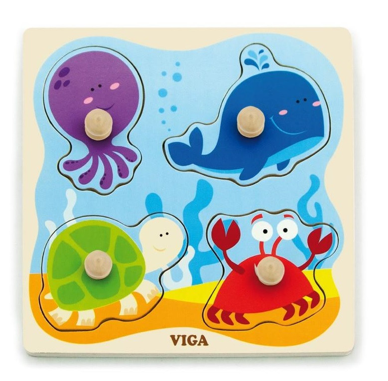Viga Big Knob Puzzle - Sea Creatures | Sale & Express Shipping!