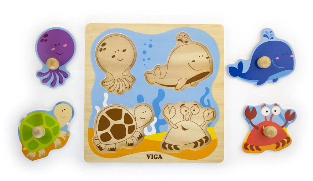Viga Big Knob Puzzle - Sea Creatures | Sale & Express Shipping!