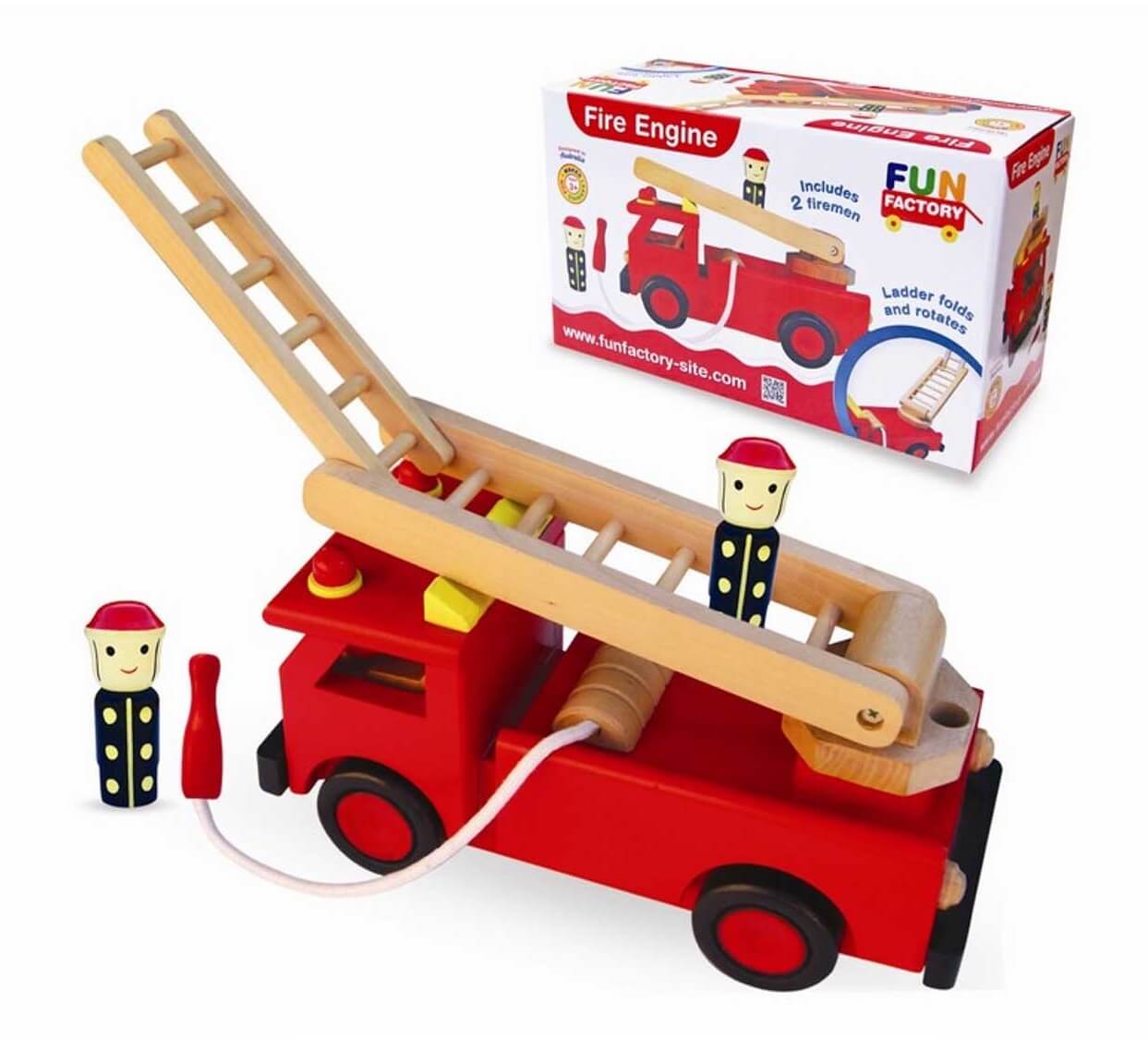 Fun Factory Wooden Fire Engine | Fast Australia Shipping