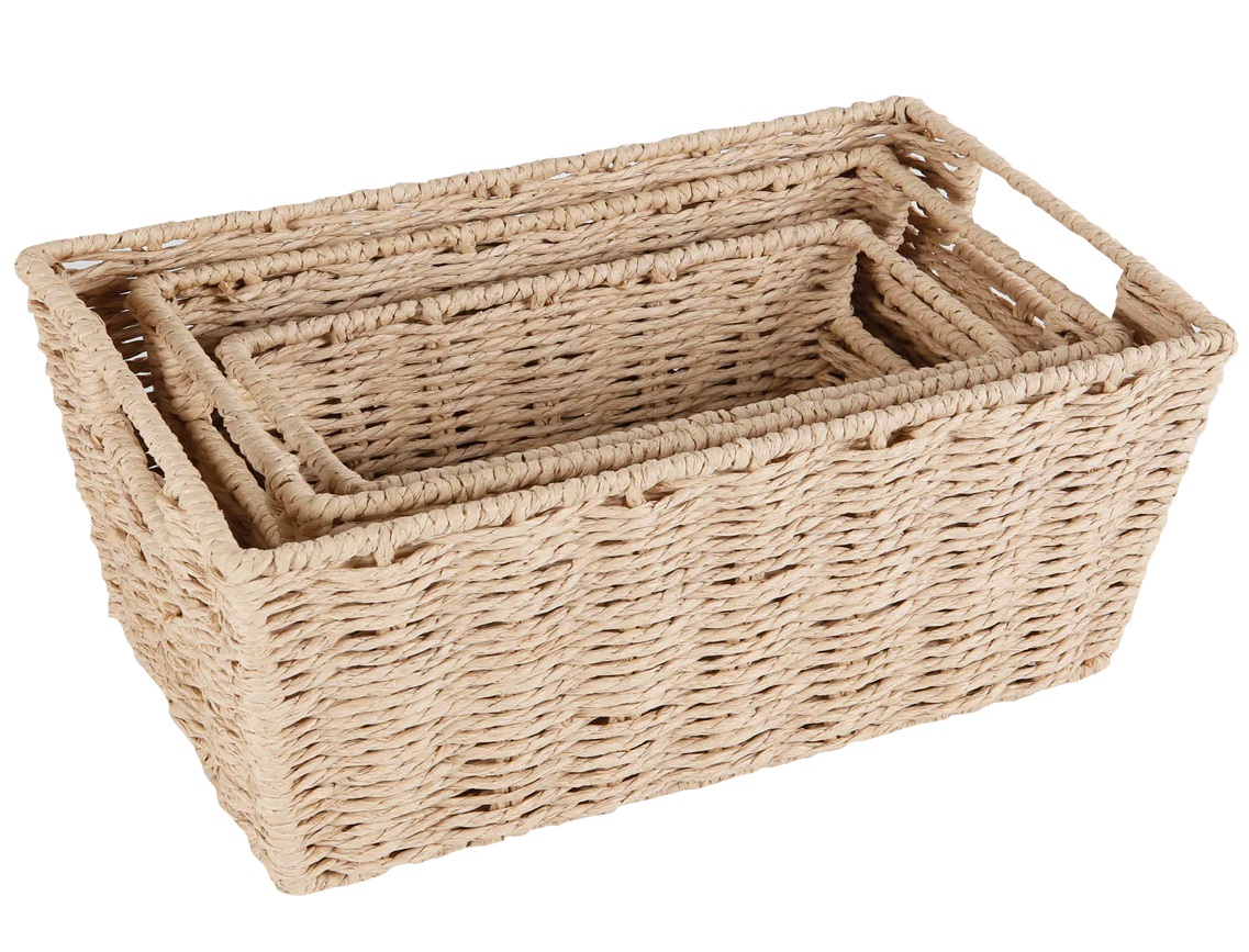 Vivaio Natural Rectangle Storage Baskets Small - Set of 3 | Sale