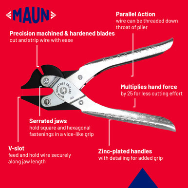 Maun 4950-200 - Side Cutter Parallel Plier for Hard Wire 200mm ...