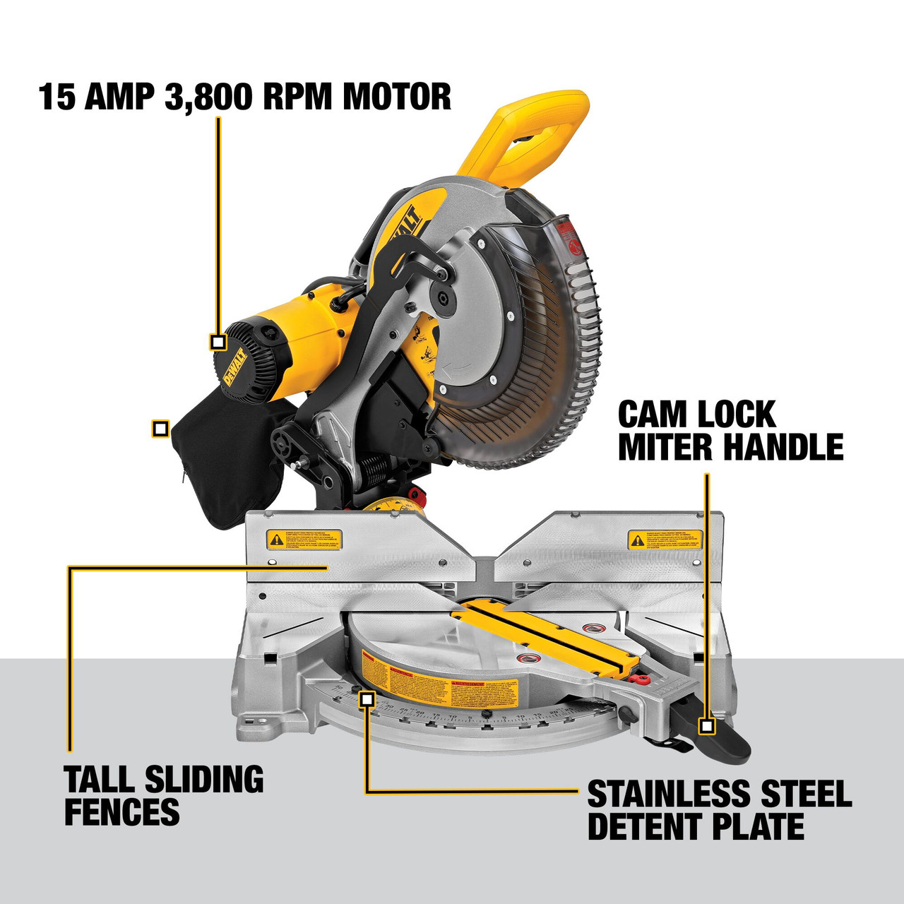 DEWALT DWS716 12 305Mm Double Bevel Compound Miter Saw Federated Tool Supply