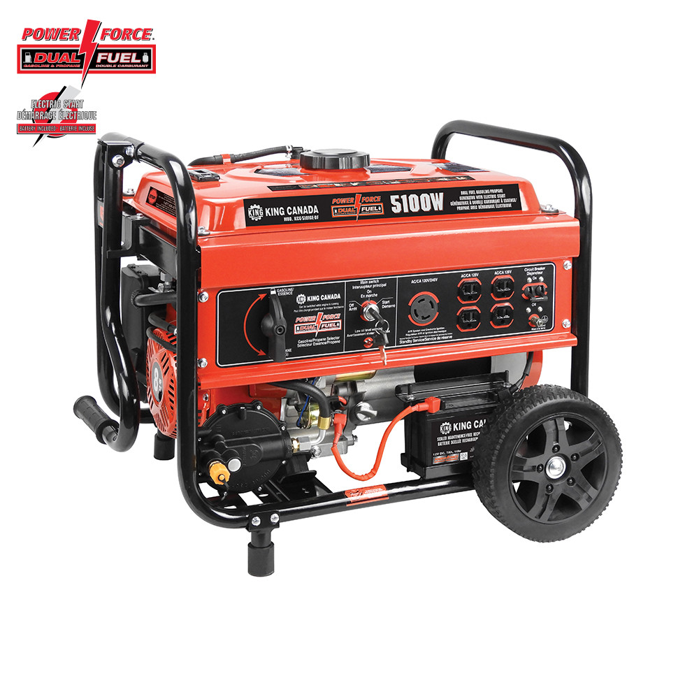 King Canada KCG-5101GE-DF - 5100W Gasoline/Propane Generator With ...