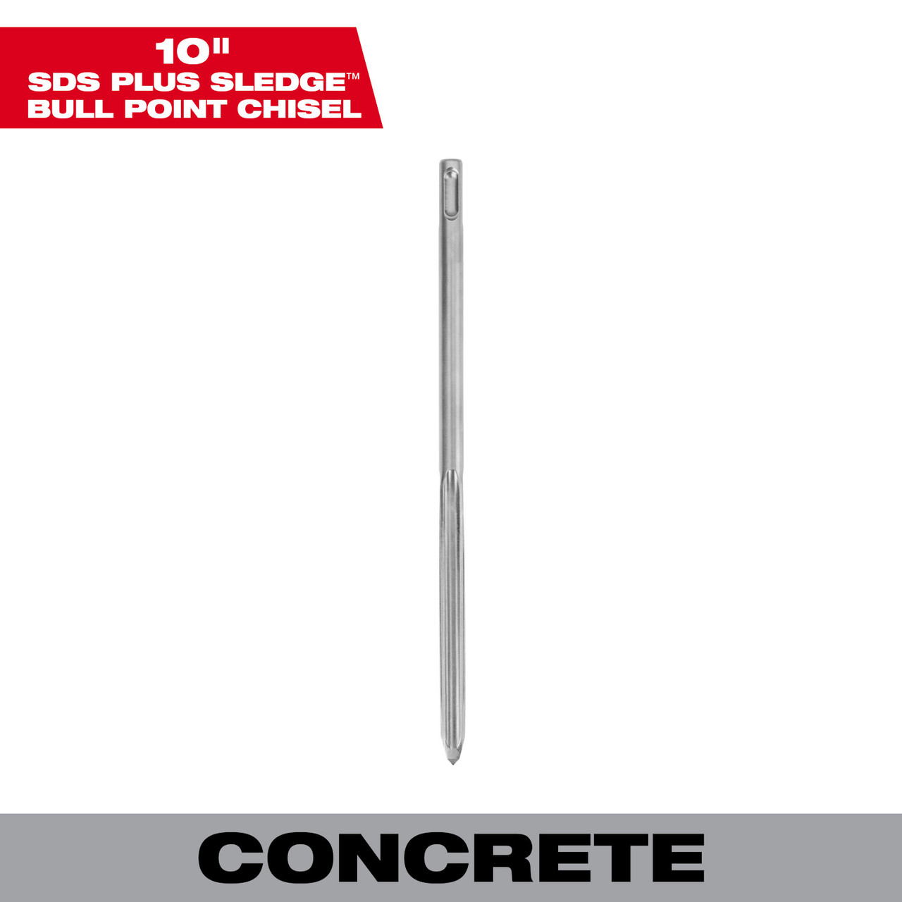 Milwaukee 48-62-6050 - SDS PLUS BIT - SLEDGE 10" Bull Point Chisel ...