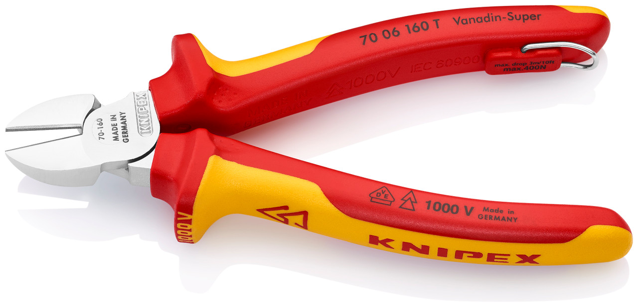 Knipex 7006160T - Diagonal Cutters-1000V Insulated-Tethered Attachment ...