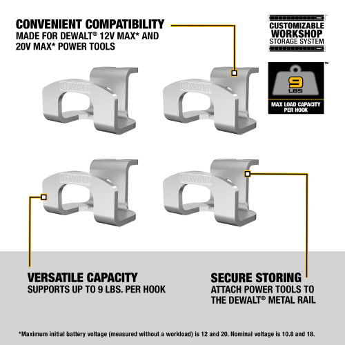 DEWALT DWST82818 - 4Pc. Cordless Hang Hook Set - Federated Tool Supply