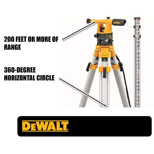 DEWALT DW090PK - Transit Level, Surveying Tool With Tripod And Rod, 20X ...