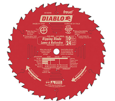 Freud D1024X - DIABLO 10X24 ULTRA THIN - Federated Tool Supply