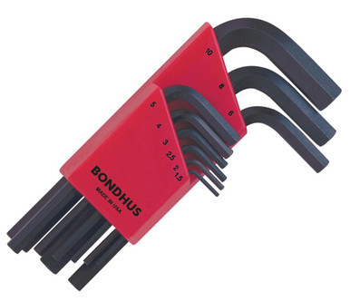 Bondhus 12299 - Set of 9 Hex L-wrenches, Short Length, sizes 1.5-10mm ...