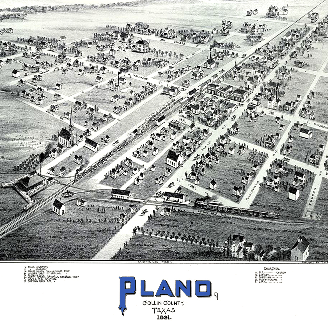 Plano Vintage Map - South Austin Gallery