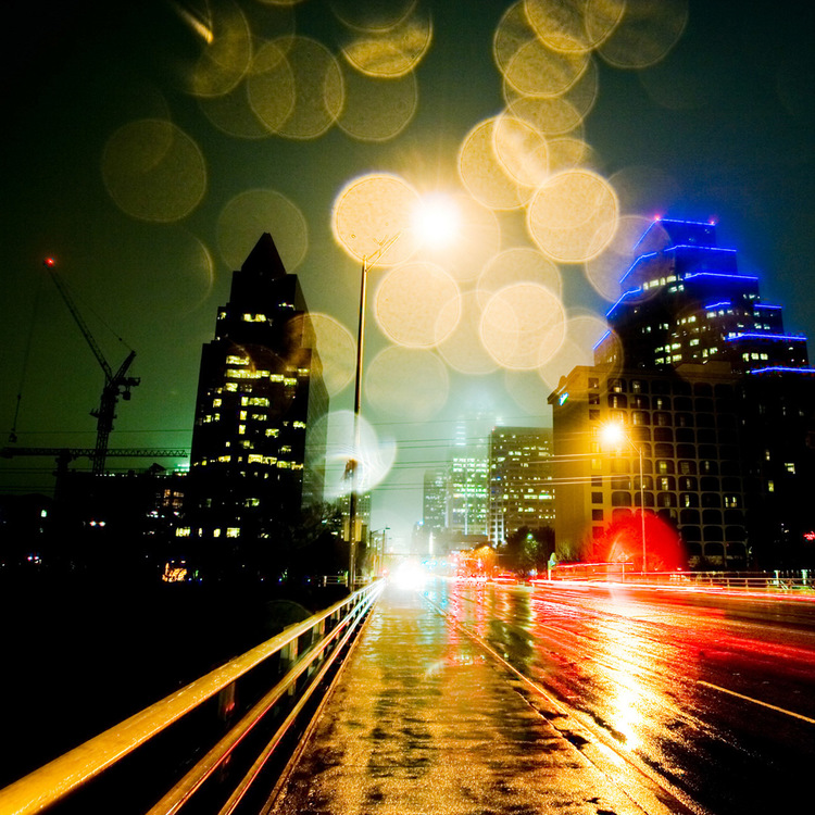 Austin Skyline with Rain Drops