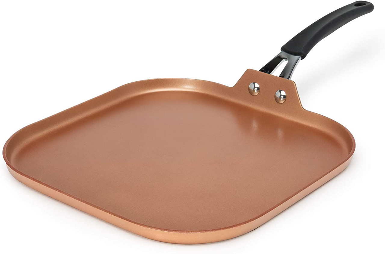 ECOLUTION Nonstick Pan, 28cm Griddle, Copper