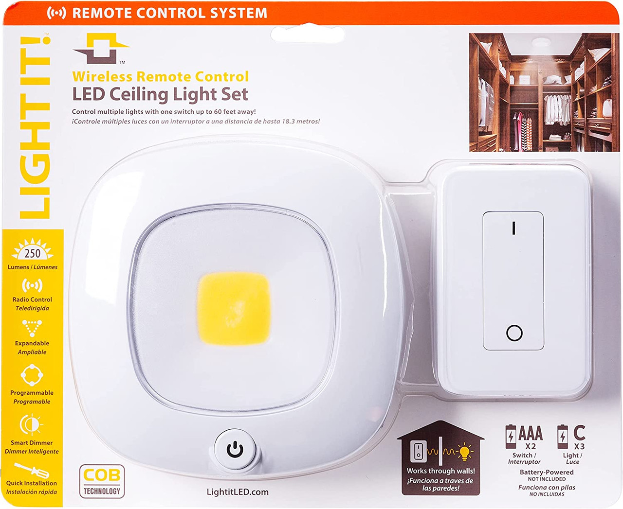 LIGHT IT Wireless Remote Control LED Ceiling Light Set White