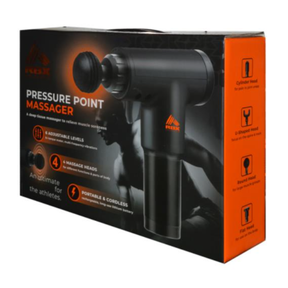 RBX Portable Pressure Point Massager w/ Exchangeable Heads