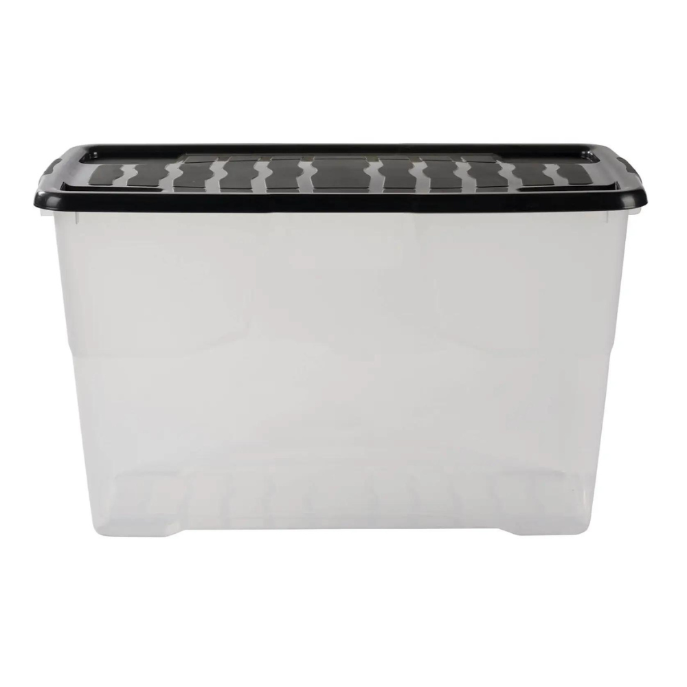 100-Liter Curved Storage Box and Lid, Clear