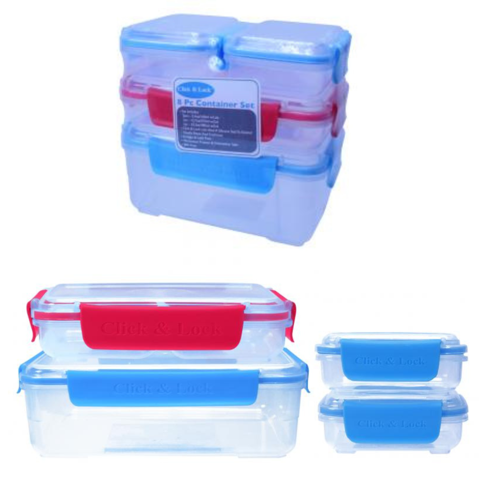 SET CONTAINER CLICK AND lOCK 8-PC 1214014 - TDC Limited