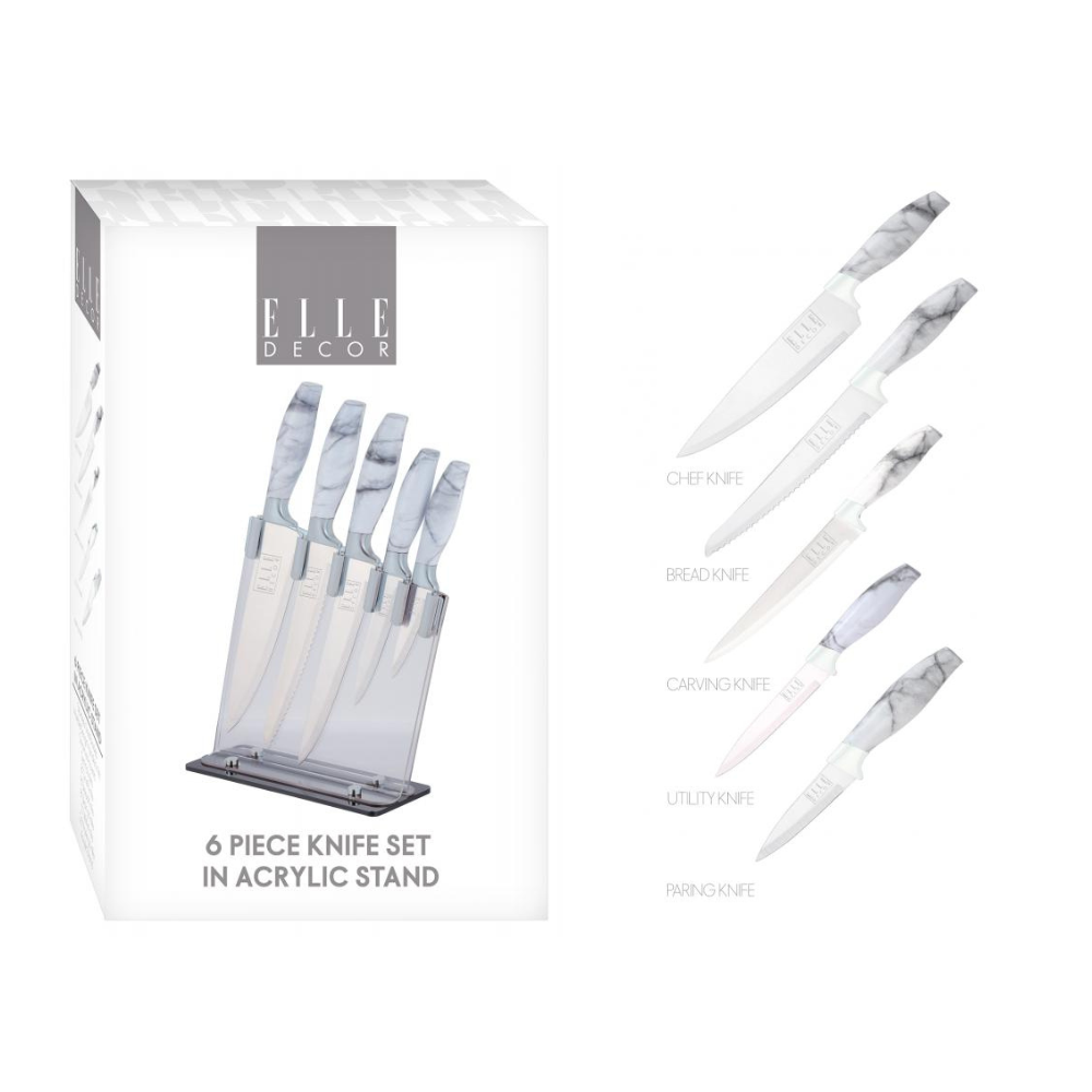 SET KNIFE BLOCK 5-PC ELLE DECOR 1214025 - TDC Limited